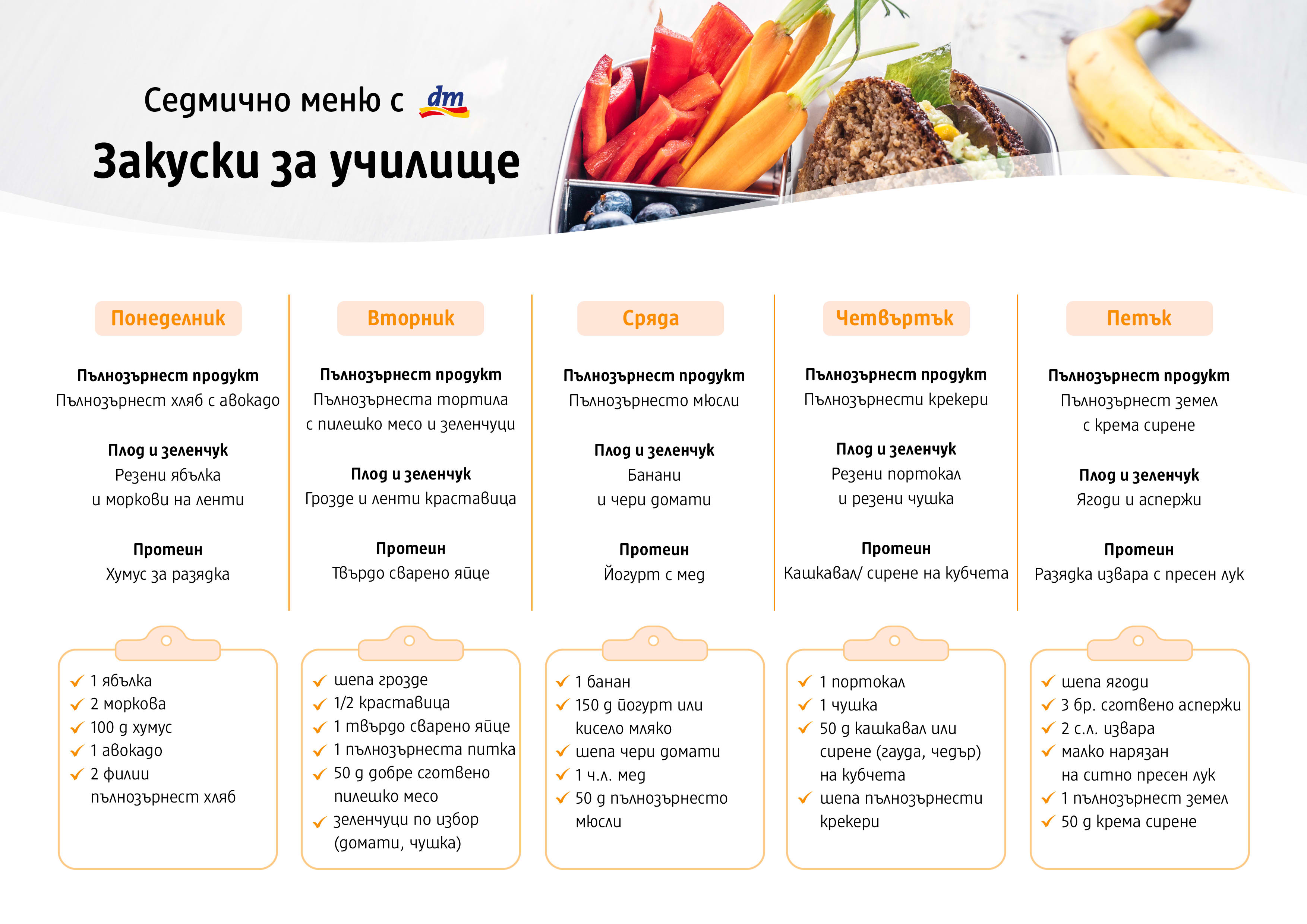 Идеи за вкусни закуски за училище | dm България